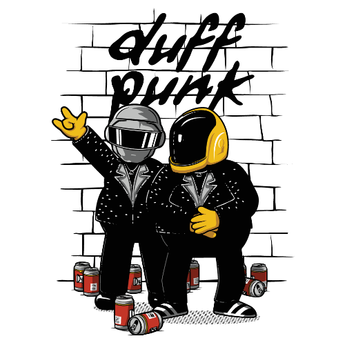 Duff Bière - T-shirt Simpson - Daft Punk - Coton biologique